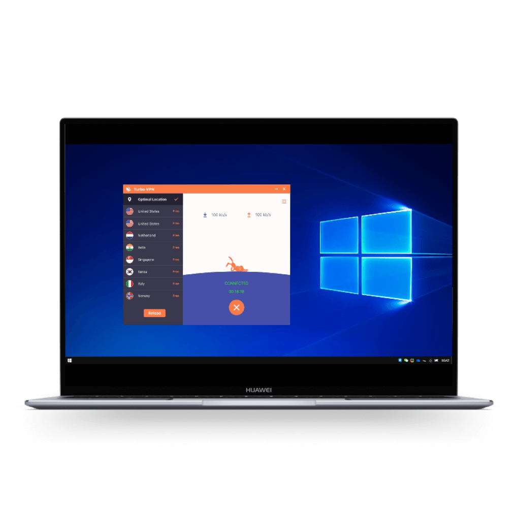 تنزيل Free VPN لأجهزة الكمبيوتر التي تعمل بنظام Windows | Turbo VPN
